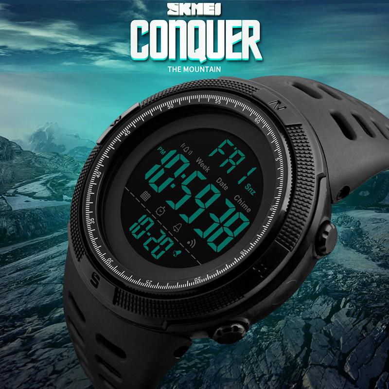 Buy Dreamfactory SKMEI Mens All Black Military Style Army Walking ...