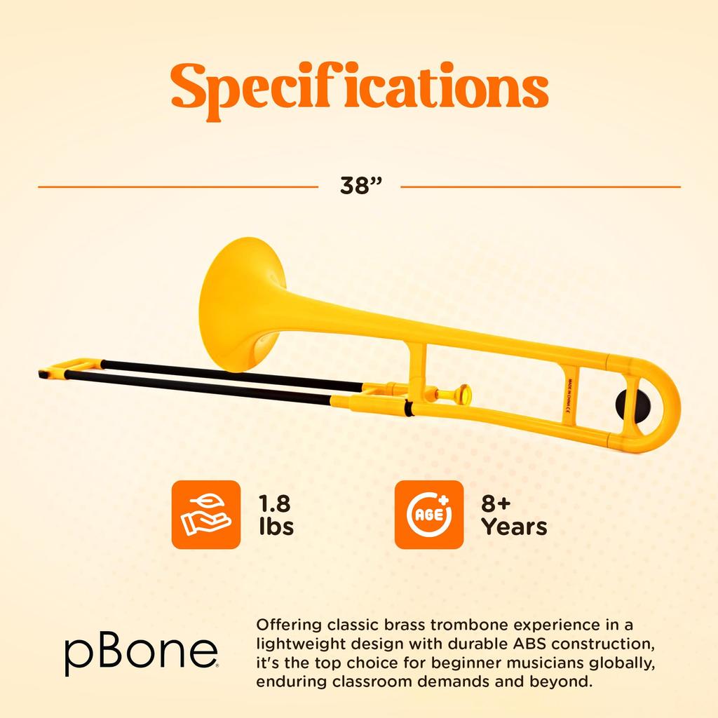 Buy pInstruments Plastic Wind Instrument Tenor Trombone pBONE Bb Tone Lightweight Highly Durable ...