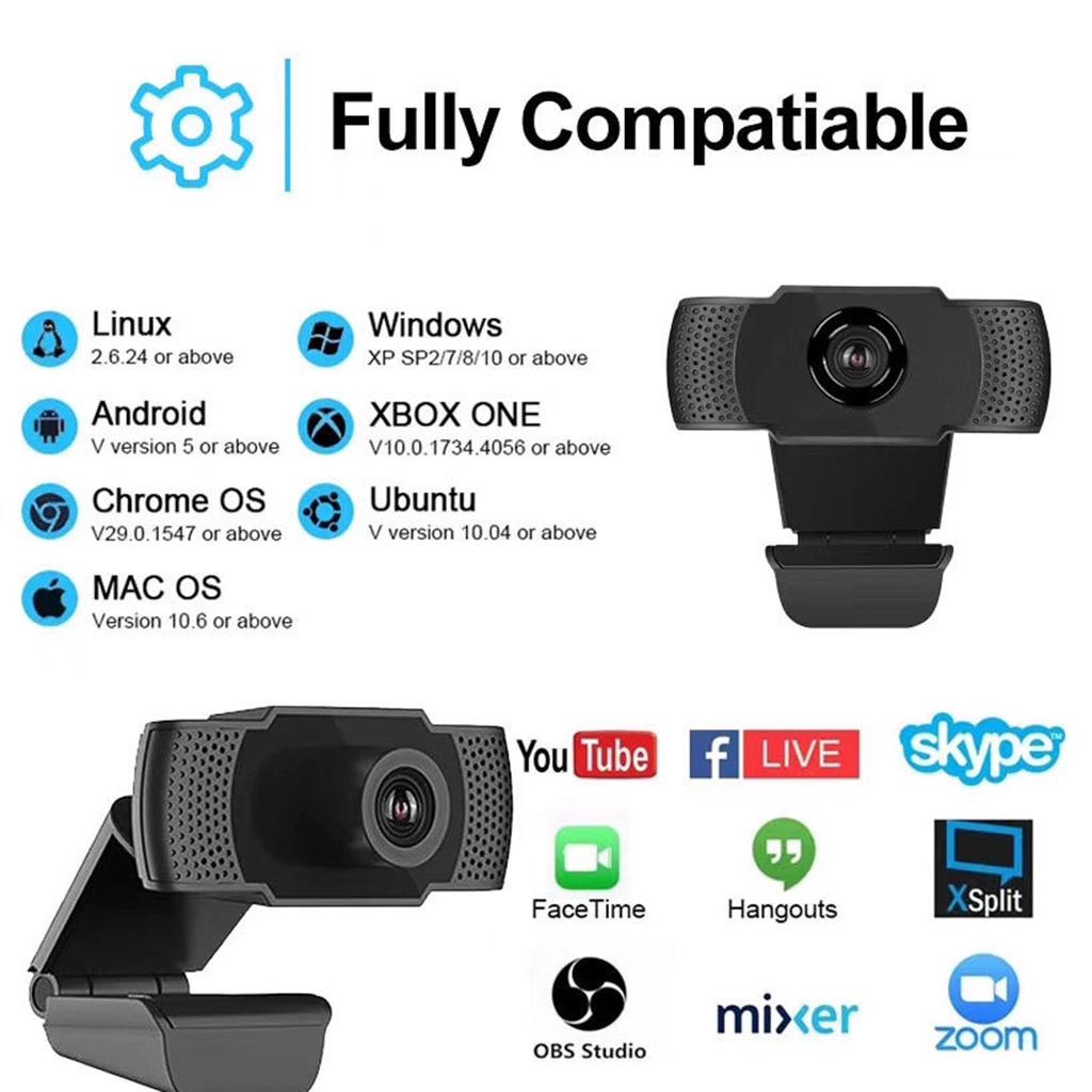 Buy HD Computer Webcam Laptop Desktop PC USB Web Camera With Dual Mic ...