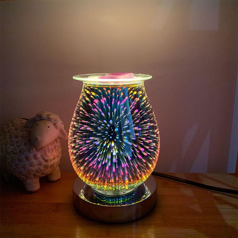 3D Firework Night Light Electric Home Aroma Electric Wax Melt Burner ...