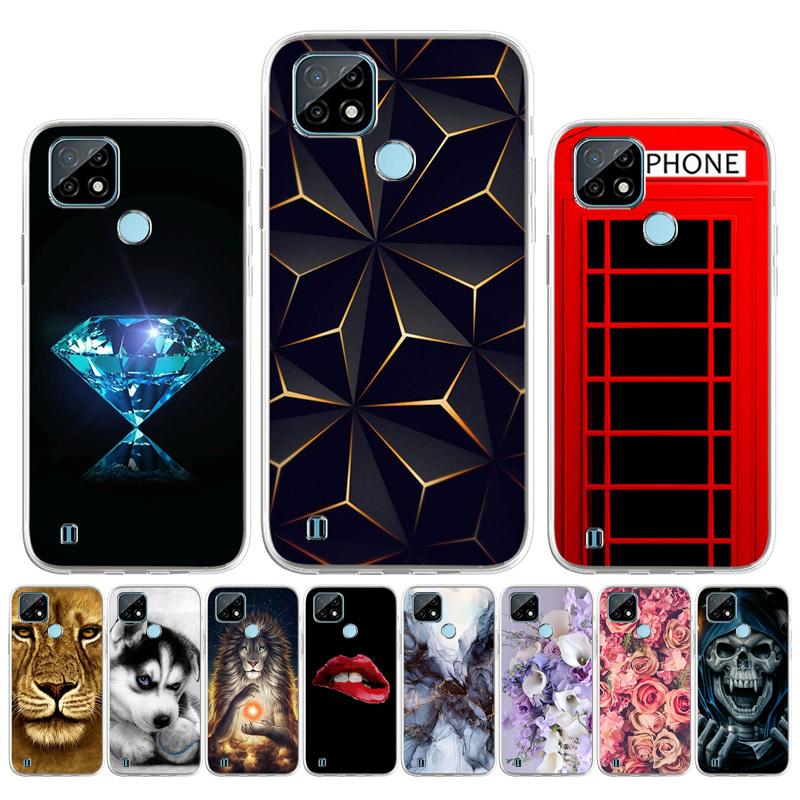 Oppo Realme C21 Kılıfı için Yumuşak Silikon Telefon Tamponu OPPO Realme ...