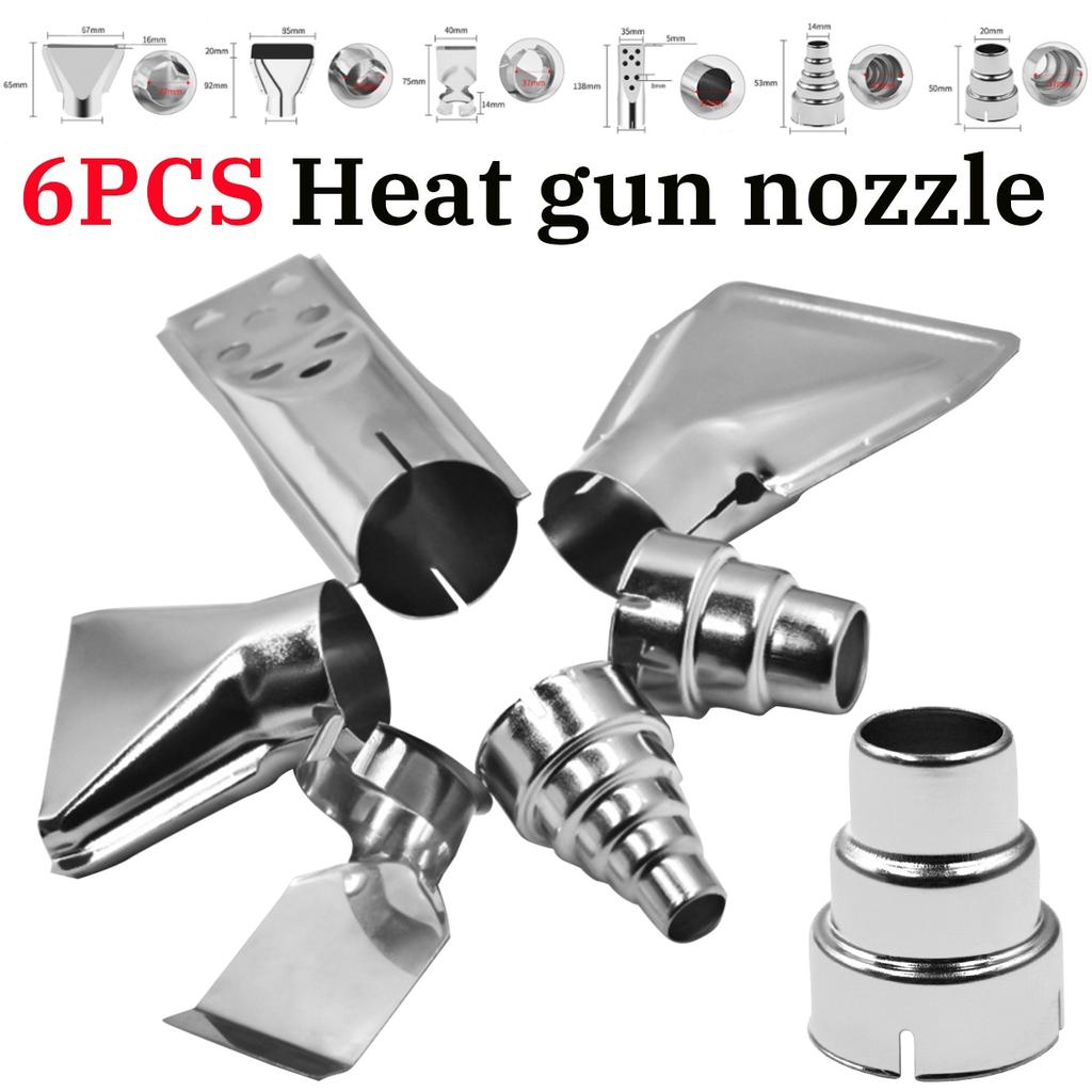 6PCS Heat Gun Nozzles Heat Air Guns Nozzle Tip Stainless Steel for ...