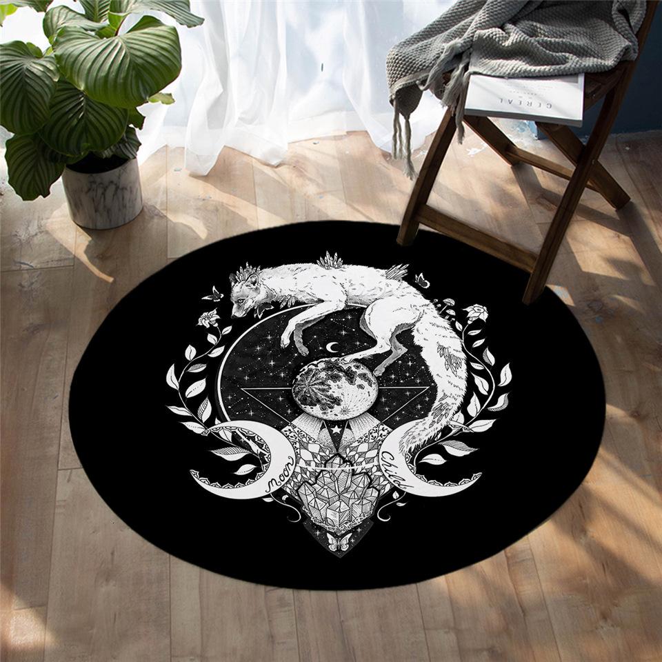 Cheap Round Rug Satanic Cat Goat Impaled Throne Area Atheist Carpet ...