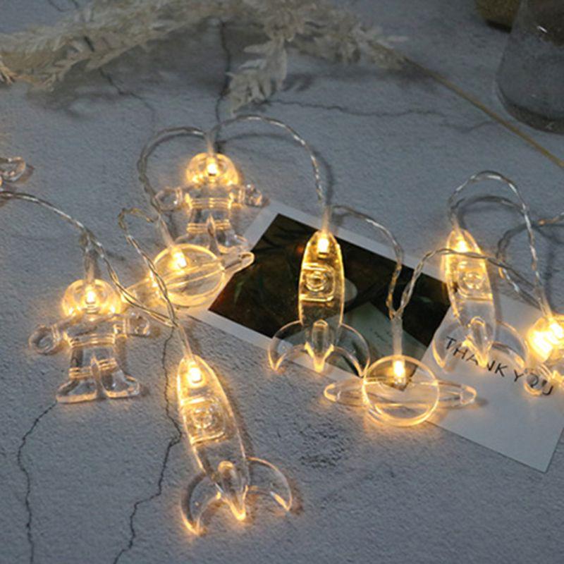 Buy Spaceman Rocket Cosmos String Light Warm Colorful LED for Baby Room ...