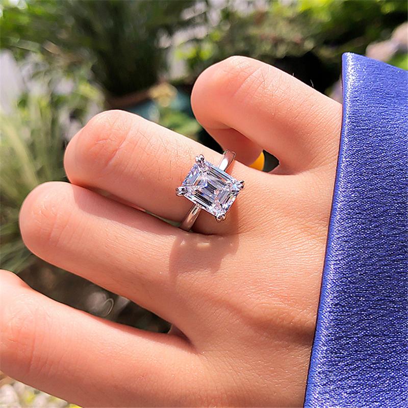 Cheap Classic Charm Women's Geometric Square Ring Bridal Engagement ...