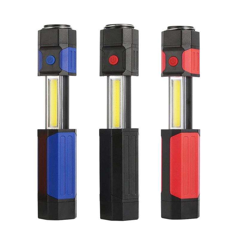 Portable COB Flashlight Torch LED Work Light Magnetic COB Lanterna Lamp ...