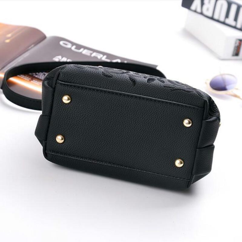 Buy Fashion Women's Shoulder Bag PU Leather Handbag Portable Embroidery ...