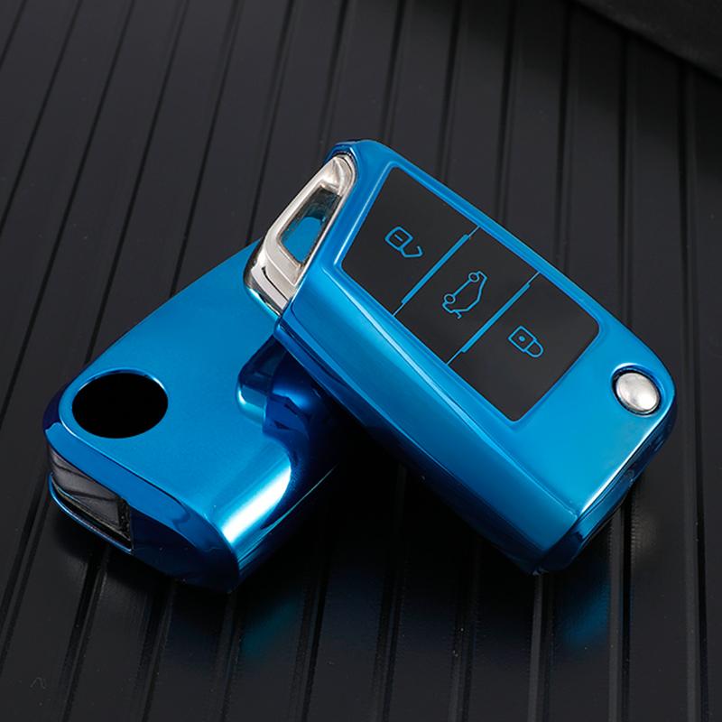 Cheap Car Folding Key Case Cover Fob Bag Holder for VW Volkswagen Golf7 ...