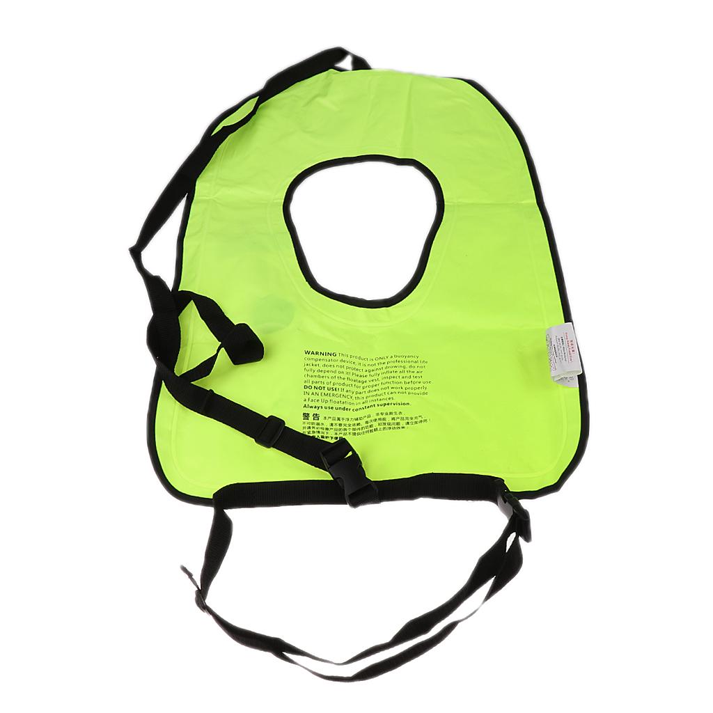 Adults Inflatable Life Jacket Floating Snorkeling Buoyancy Vest Green ...
