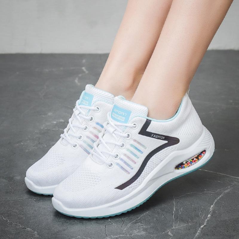 Summer Breathable Women's Shoes Round Toe Thick Bottom Running Shoes ...