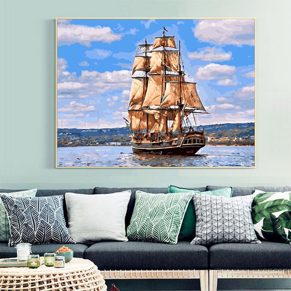 Satın alın 5D Diy Diamond Embroidery Boat Diamond Art Mosaic Painting ...