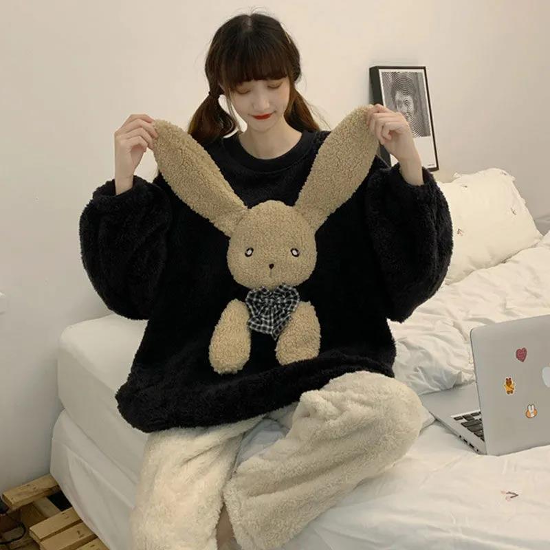 Buy Autumn and Winter Pajamas Women Wear Coral Fleece Home Furry Furry ...
