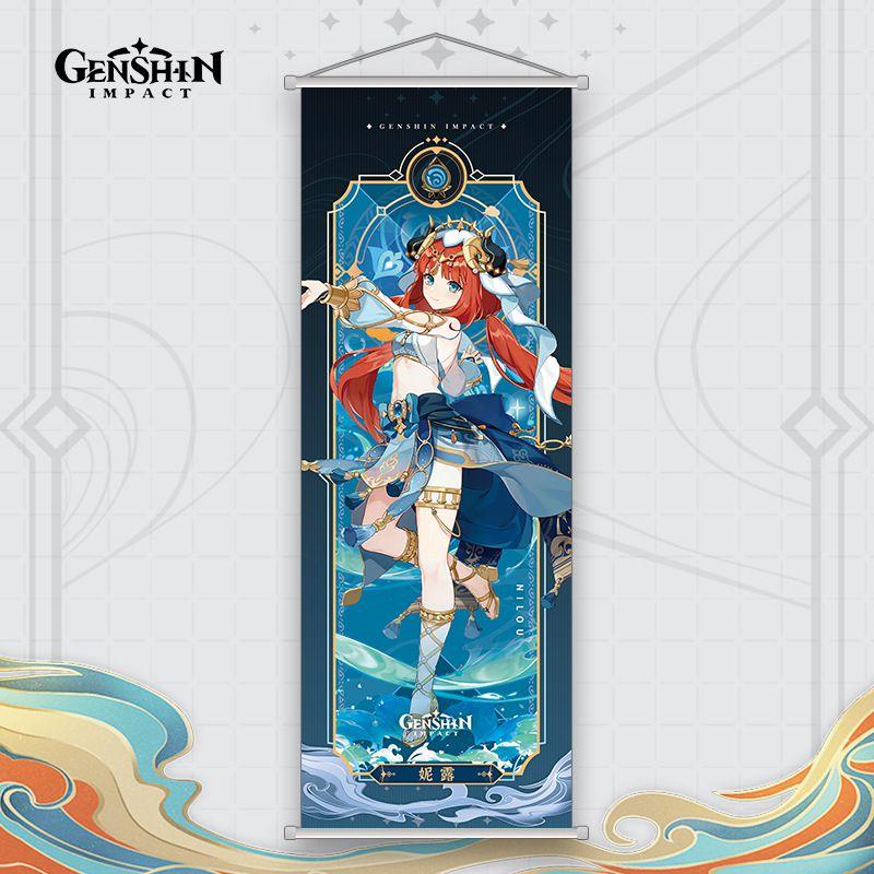 Buy Genshin Wall Nahida Poster Scroll Albedo Wall Hanging Canvas ...