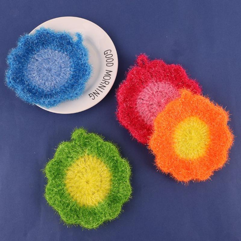Buy 1Pc Flower Shaped Dish Scrubber Sponge Non-Scratch Cute Home ...