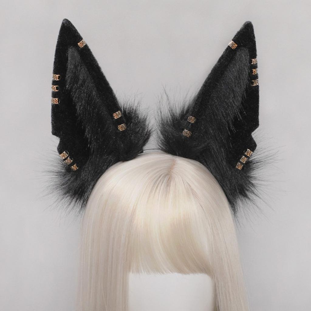 Animal Wolf Ears Fluffy Headbands for Women Cosplay Headwear Halloween ...