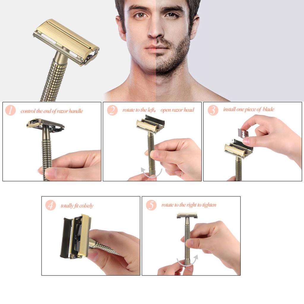 💰Köp billigt online Metal Double-edged Shaving Razor Safety Beard Razor ...