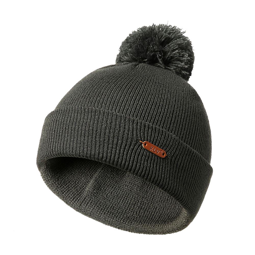 Buy Autumn and Winter Wool Ball Knit Cap with Flanging Cap at ...