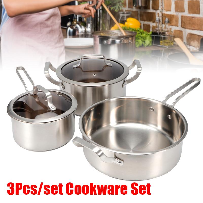 Buy 3Pcs/set Stainless Steel Pot Set , Stainless Steel Cookware Set ...