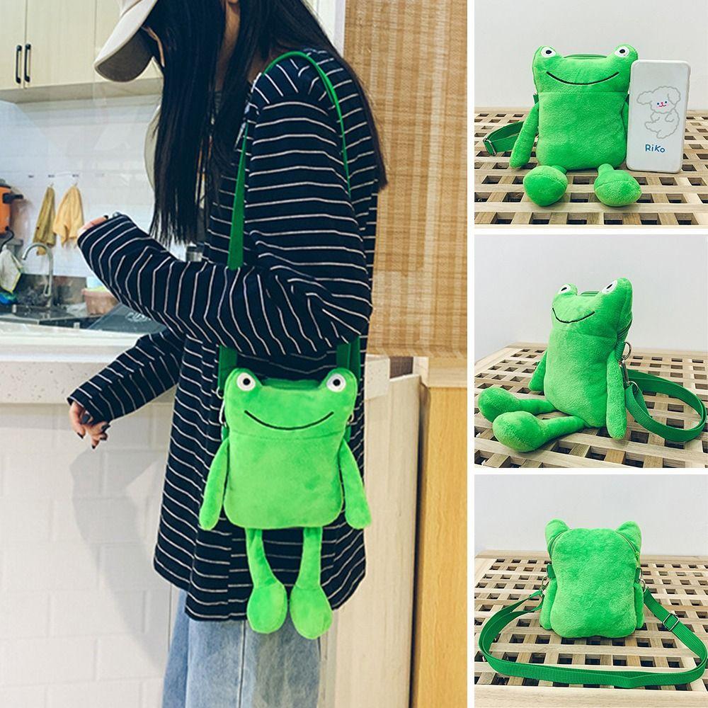 Buy Cartoon Phone Bag Cute Plush Messenger Bag Frog Crossbody Bag ...
