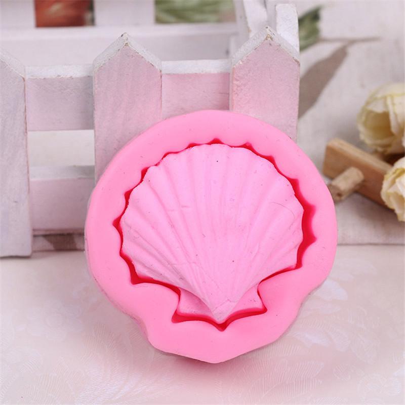 Big Sea Shell Shape 3D Silicone Fondant Cake Mold Tools Bakeware uygun ...
