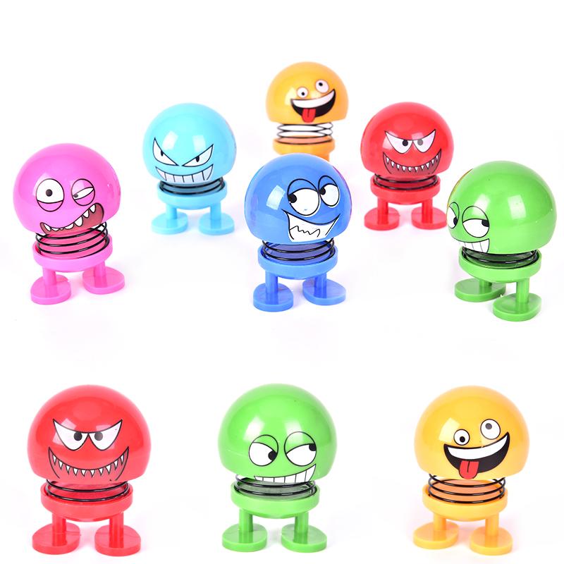 Buy Creative Car Decoration Jewelry Spring Shaking Head Colour Doll ...