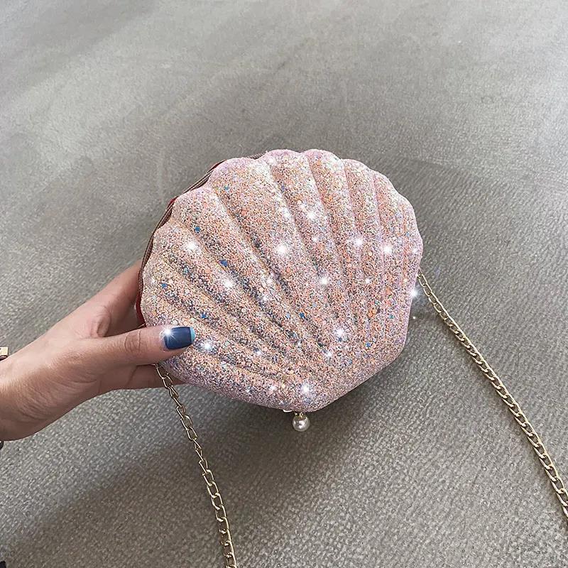 Buy Women's Elegant Mini Bag Colorful Shell Hand Bag Versatile Sequins ...