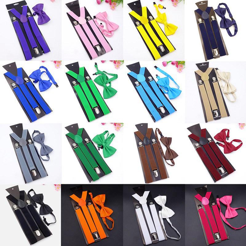 Buy 1 Set Fashion Men Suits Elastic Clip Suspenders Belt Strap Bow Tie ...