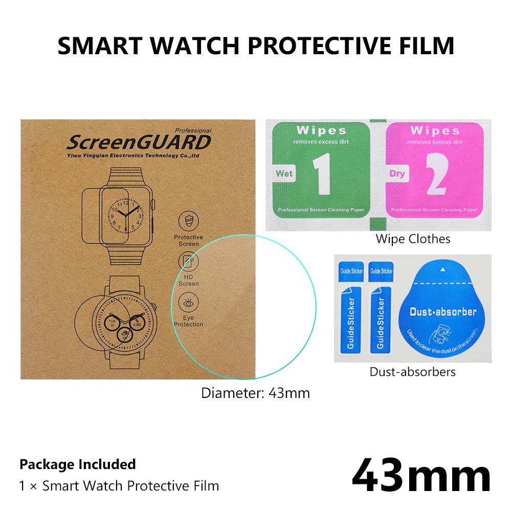 Buy 43mm 9H Tempered Glass Screen Protector Smart Watch Slim Film For ...