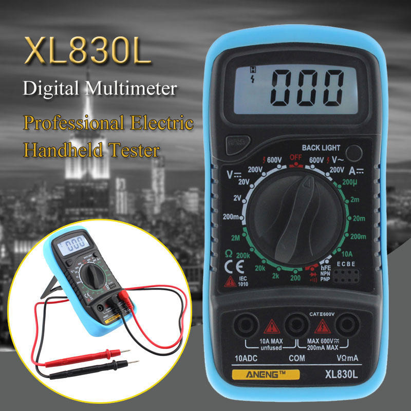 MUSTOOL XL830L Digital LCD Multimeter AC DC OHM Meter Voltage Current ...