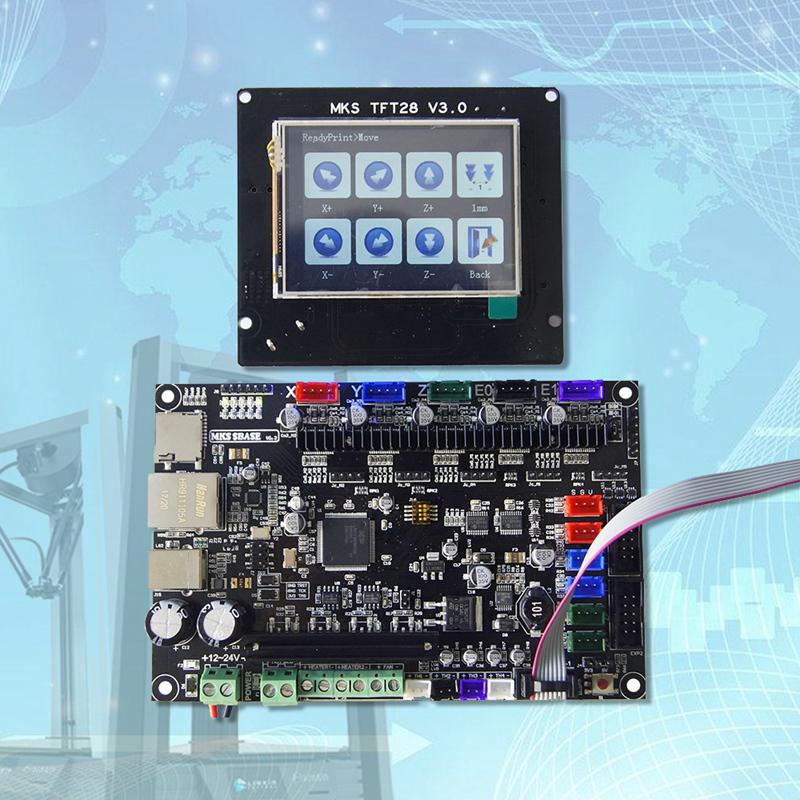 3D Yazıcı 32Bit Mks Sbase V1.3 Kontrol Kartı +Mks Tft28 Lcd Dokunmatik ...