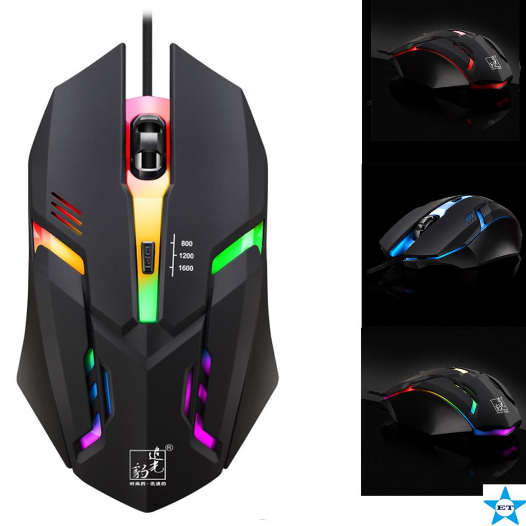 Buy K2 800/1200/1600DP LED Backlight Colorful Glow Gaming Mouse Wired ...