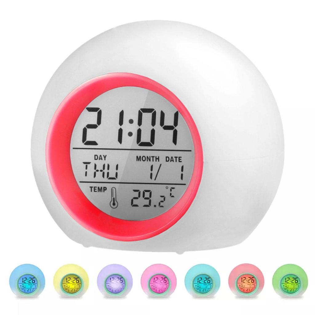 Satın alın Kids Digital Alarm Clock 7 Colors Changing Light Night Gift ...