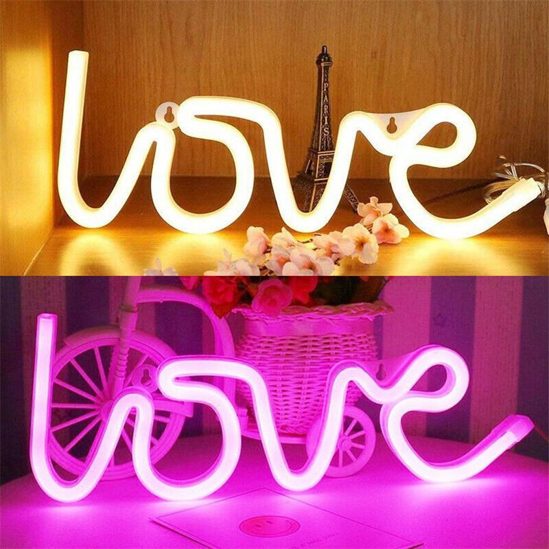 Buy USB Battery Operated Love Sign LED Neon Night Lights Home Party ...