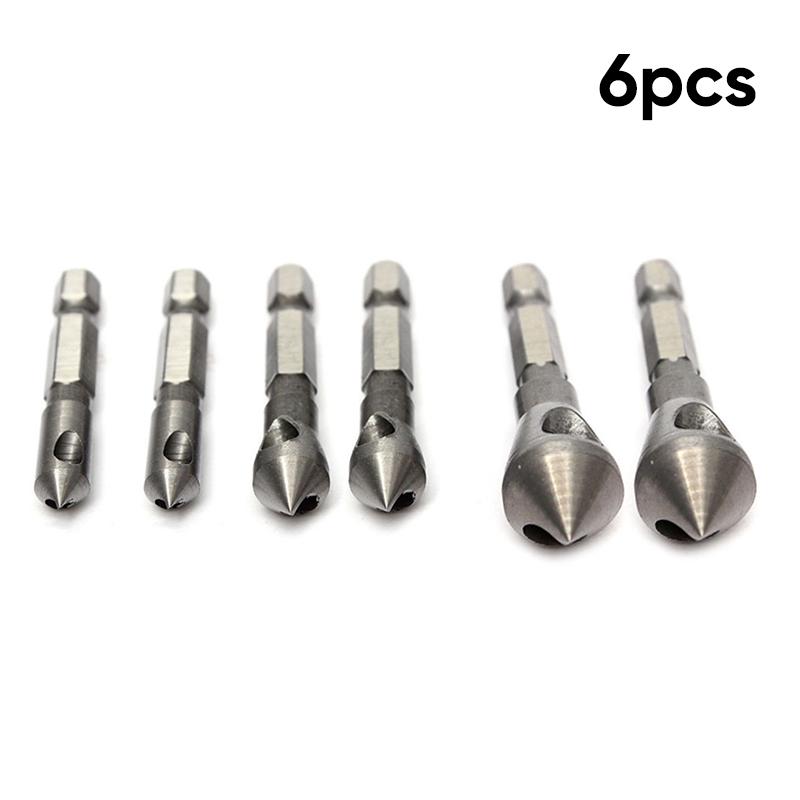 Buy 6x HSS Titanium Coated Countersink Deburring Drill Bit Chamfering ...