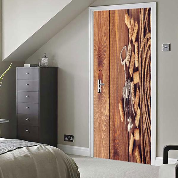 Buy 1pc Door Sticker Beautiful Renovation Waterproof Decorative Door ...
