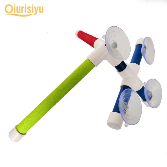 Sucking Disc Bird Parrot Bathing Shower Standing Bar Dual Stick Bracket ...