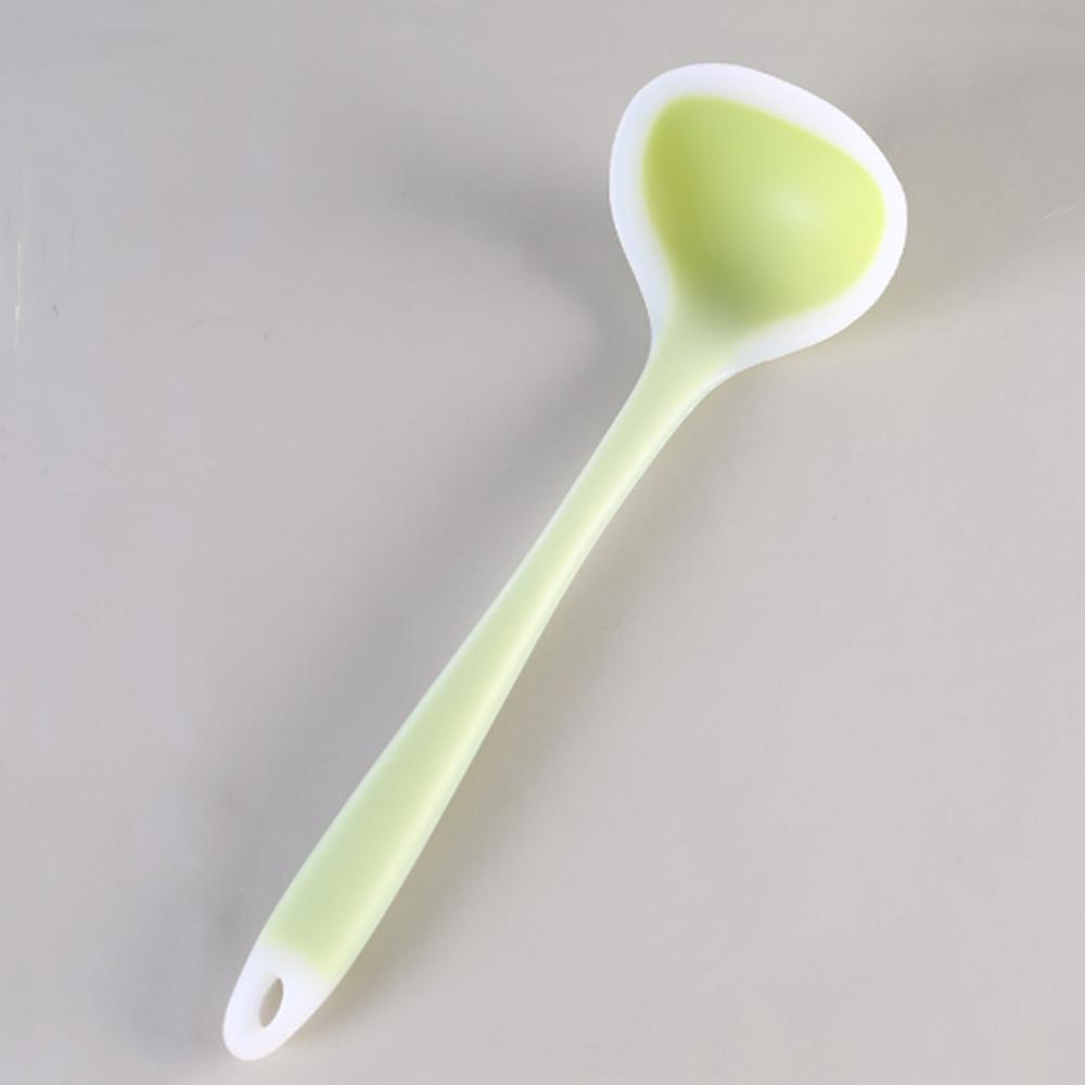 Silicone Food Grade Spoon Soup Spoon Long Handle Kitchen Home Household ...
