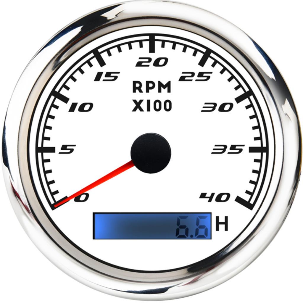 Buy 4000 RPM 85mm Marine Boat Tachometer Gauge Tacho Meter LCD ...