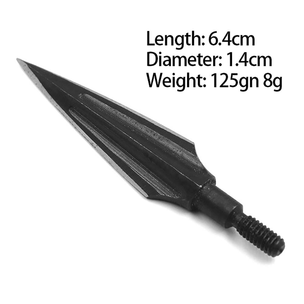Buy 6 Pcs Metal Archery Arrowheads 125 Grain Broad Head Tips Arrows for ...