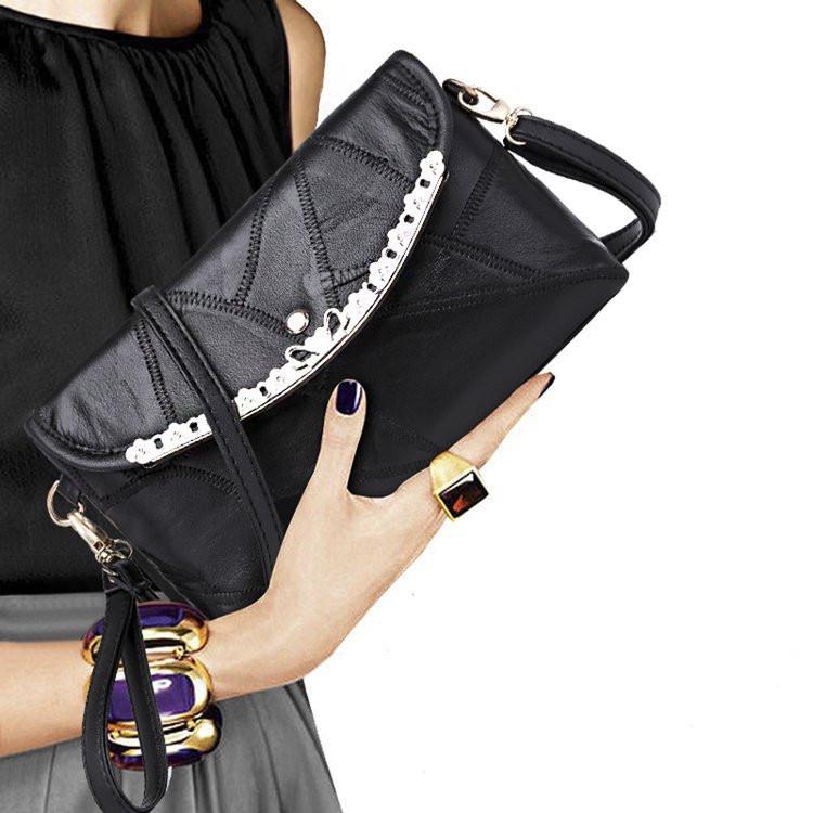 New Leather Handbags Envelopes Sheepskin Stitching Handbag Shoulder ...