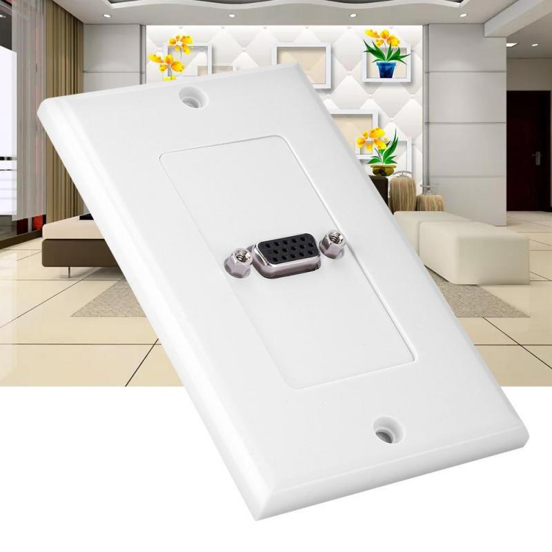 Buy VGA Socket Wall Mount Panel Adapter ABS Outlet Power Socket Plug ...