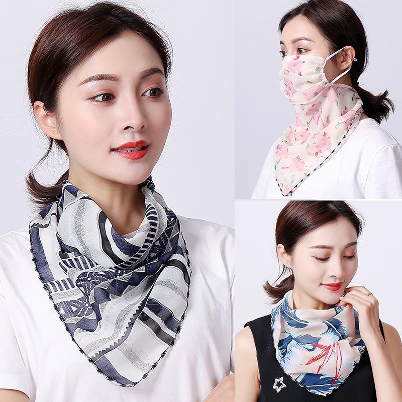 Buy Sun Protection Triangle Scarf Neck Mask Female Summer Anti-UV ...