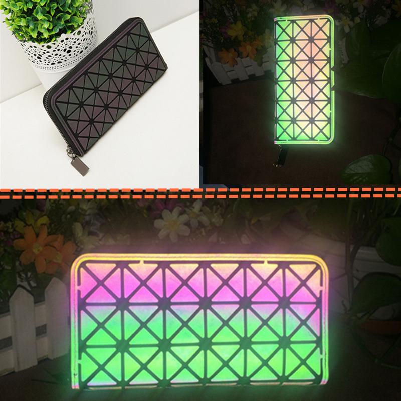 Cheap Geometric Luminous Women Wallet Clutch Famous Brands Female Long ...