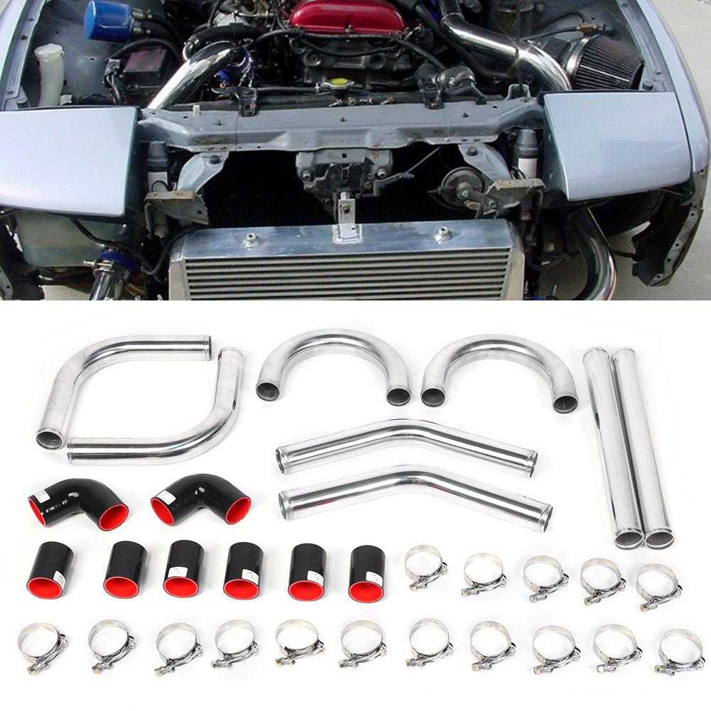 Buy 2in 51mm Universal Aluminum Pipe Silicon Hose Intercooler Turbo ...