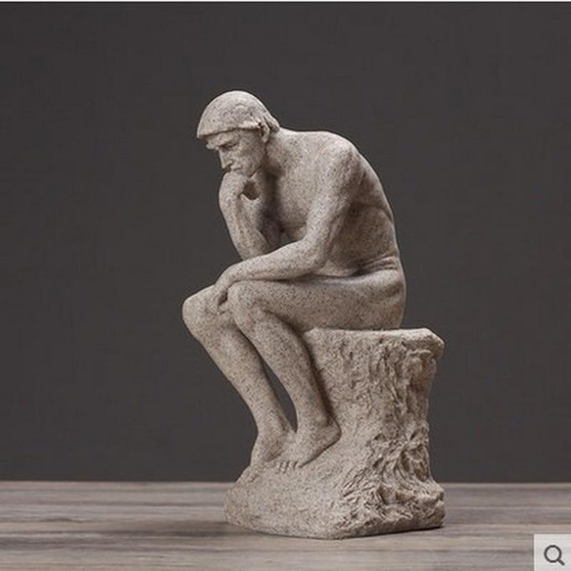 Klasik Rodin Heykeli Düşünür Bronz Heykel Ev Dekor Sanat Zanaat Düşünür ...
