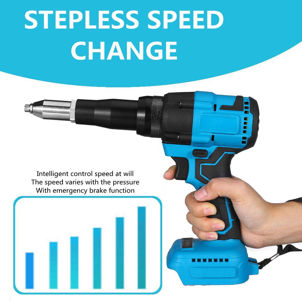 Cordless Rivet Gun Electric Blind Riveter 125N.m 3 Speed 2mm-5mm with ...