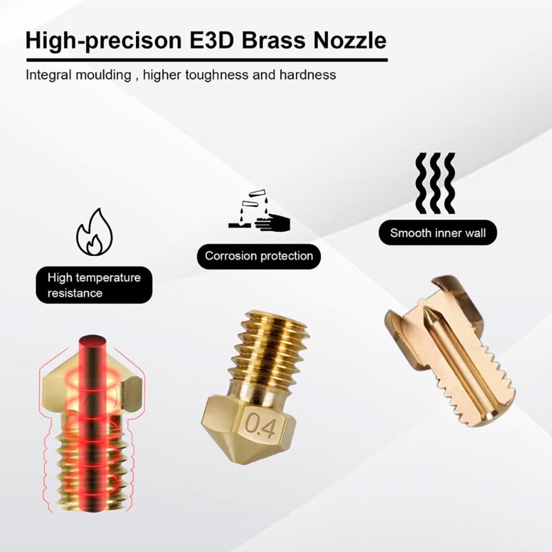 12pcs E3D V5 V6 Nozzle 3D Printer Hotend Nozzle Metal Brass M6 Thread ...