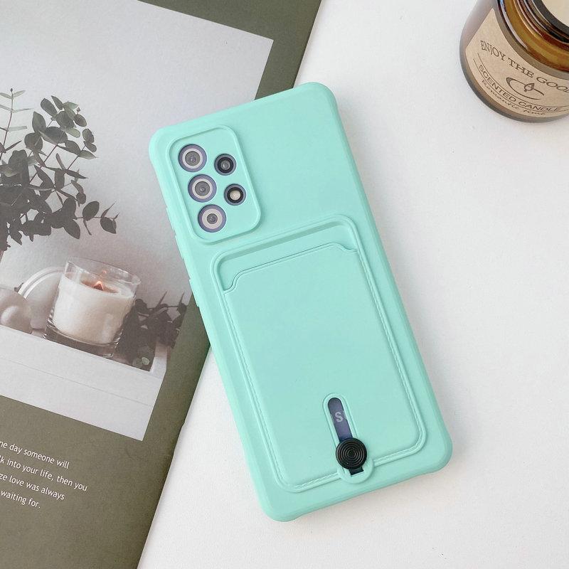 💰Köp billigt online Macaron Silicone Case with Sliding Card Slot for ...