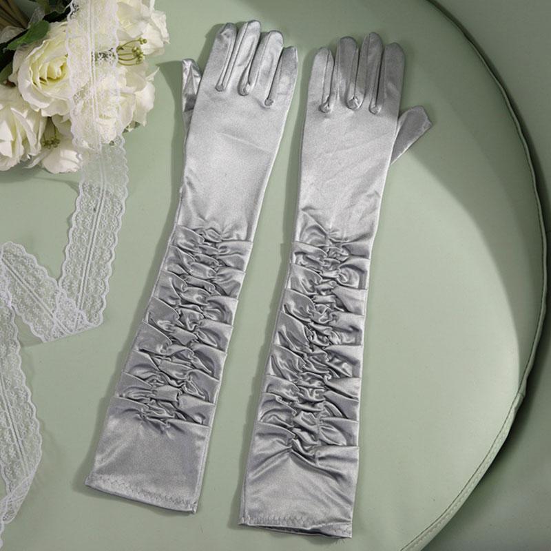 Women's Evening Gloves Full Finger Stage Performance Long Gloves 50cm ...