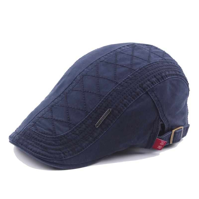 Cheap Men Cotton Grid Embroidery Beret Newsboys Duckbill Cap Gorras ...